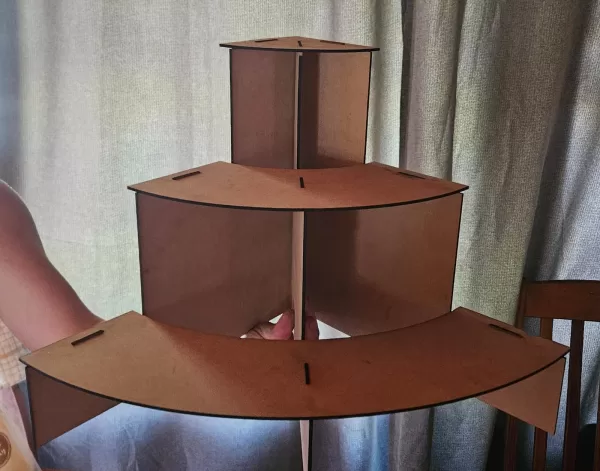 Laser Cut Corner Display Stand - Rounded